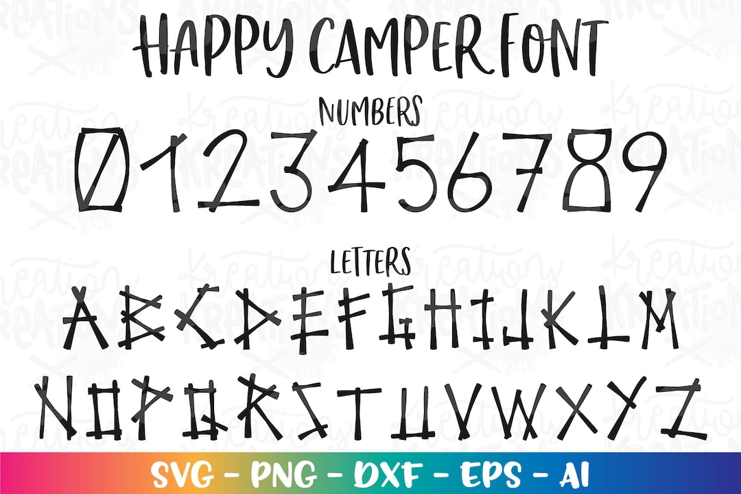 Happy Camper Svg Alphabet Camper Letters Camper Alphabet Font ...