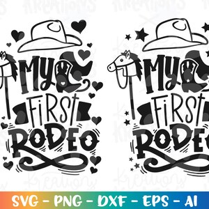 Birthday Rodeo Theme SVG One My First Rodeo Girl Boy Horse Stick ...