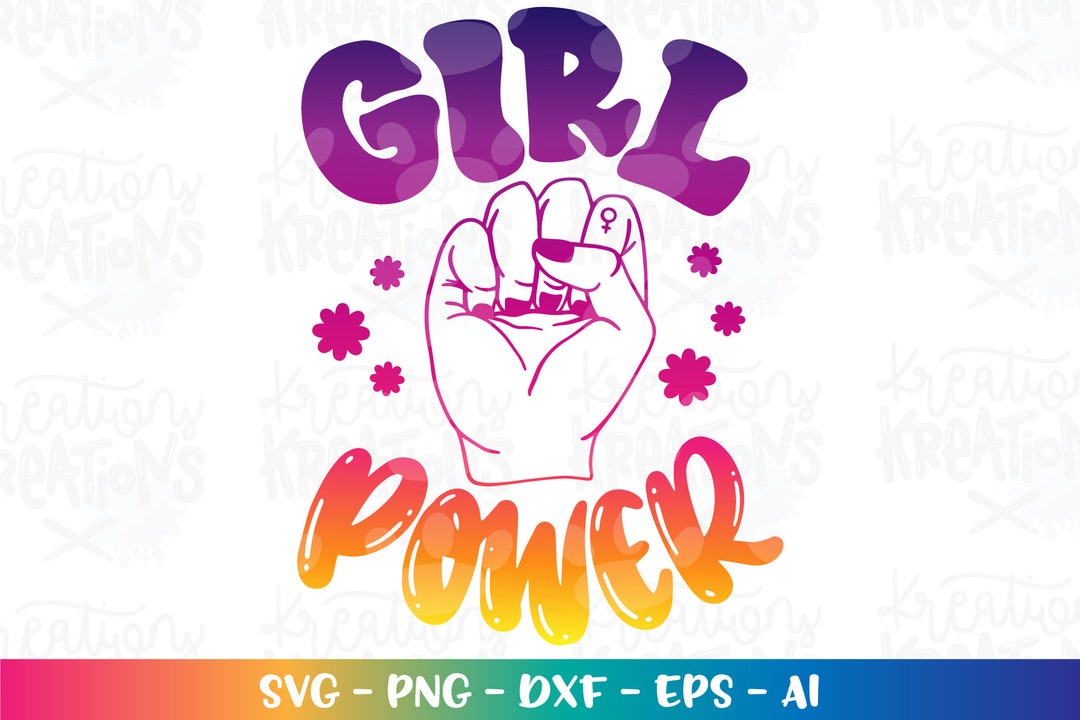 Girl Power SVG Hand Drawn Svg Print Decal Wall Art Tee Shirt Iron on ...