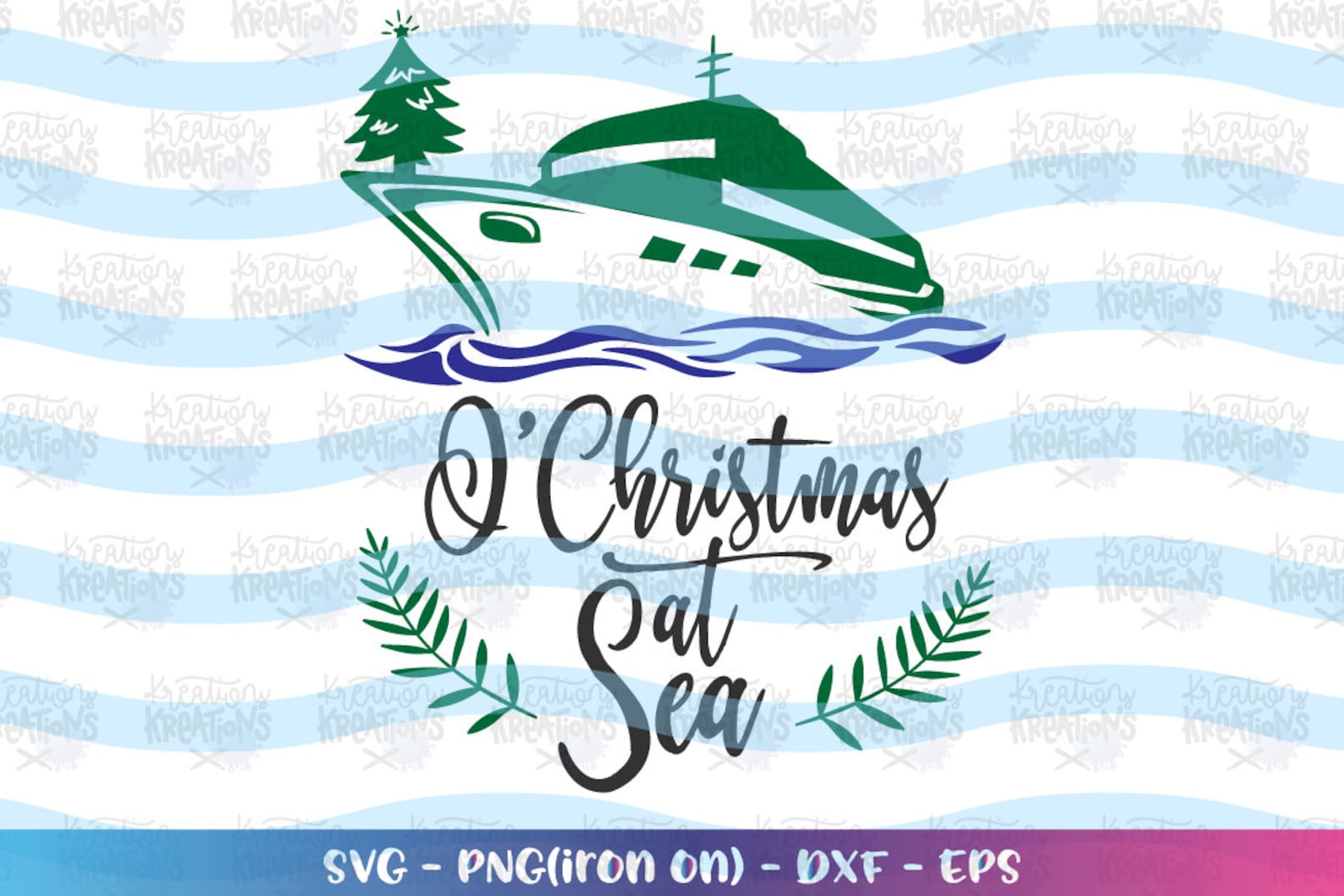 Cruise Ship Svg O' Christmas at Sea Svg Printable Decal | Etsy