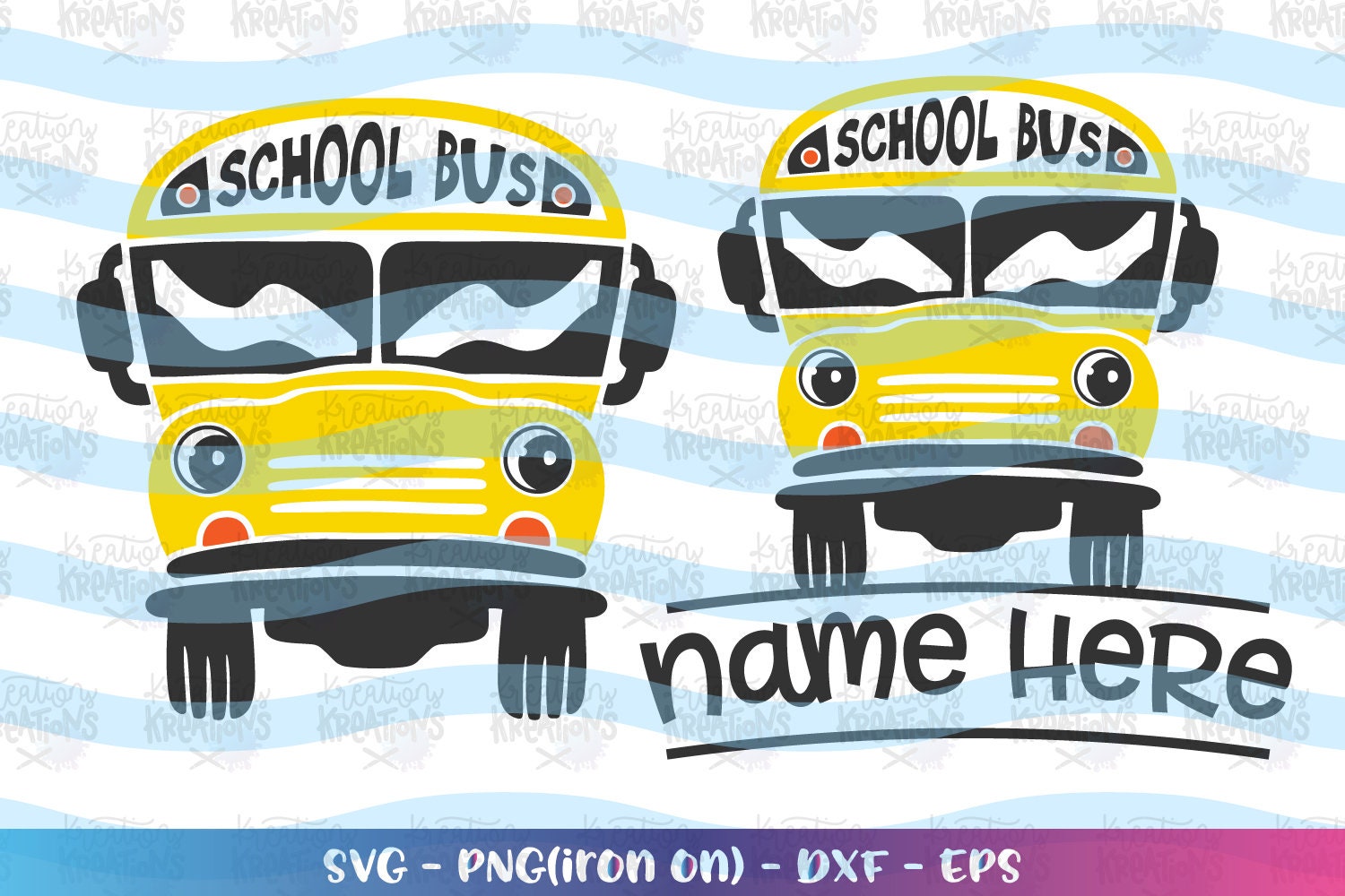 School Bus svg cute School Bus Clipart custom name back to | Etsy