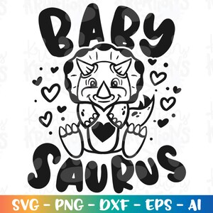 Baby Saurus Svg Adorable Cute Triceratops Dinosaur Baby New - Etsy