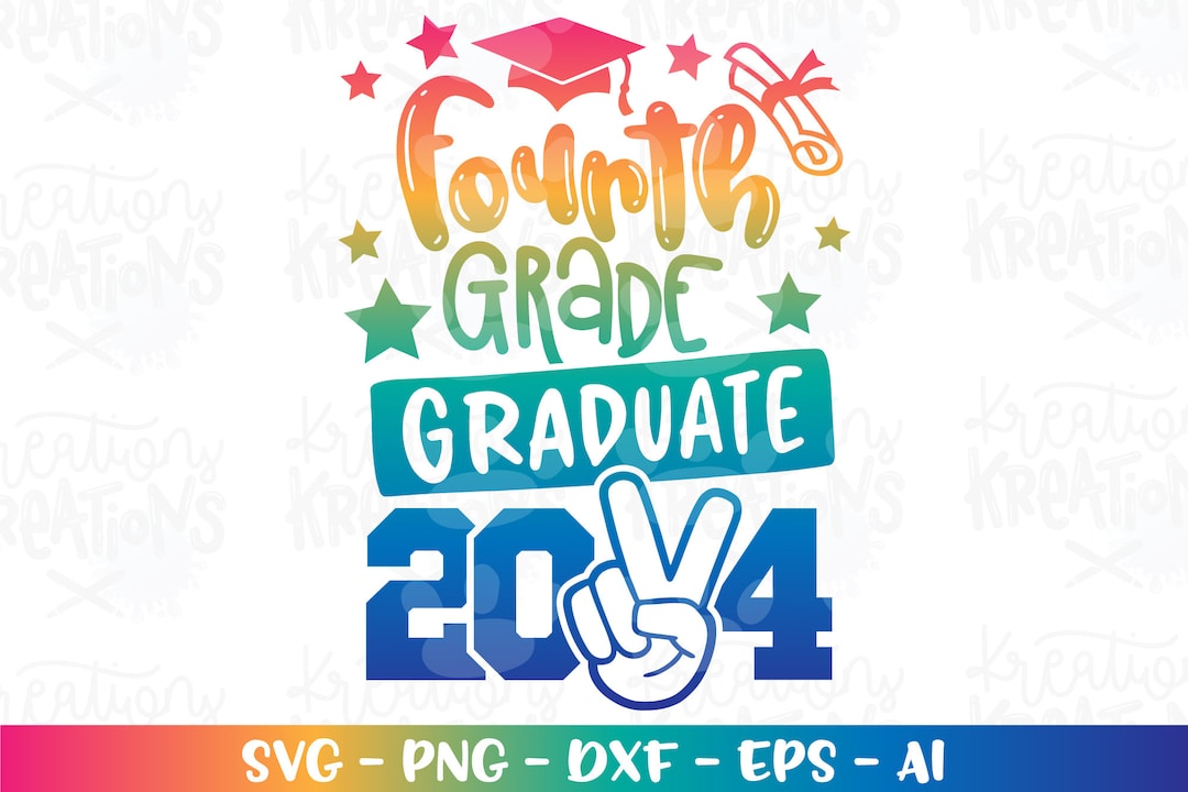 Graduation Svg Fourth 4th Grade Graduate Peace Out SVG Print Iron on ...