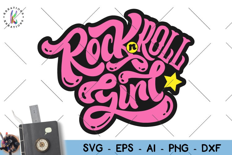 Rock N Roll Girl SVG Rock chick svg hand drawn svg print decal | Etsy