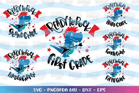 Back to School Bundle Pack SVG Ready to Rock Cute Dinosaur svg | Etsy