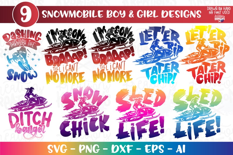 Snowmobile Bundle Svg Clipart Snow Mobile Girl Boy Winter Svg - Etsy