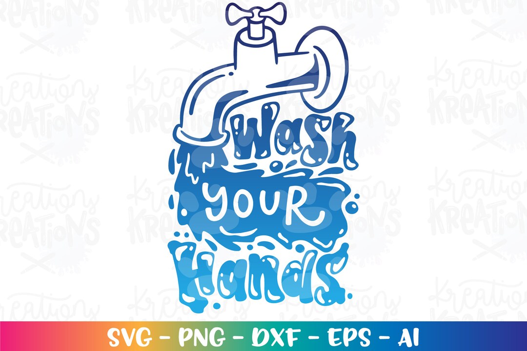 Wash Your Hands Svg Washroom Sign Clean Sanitizer Teacher Door Sign ...