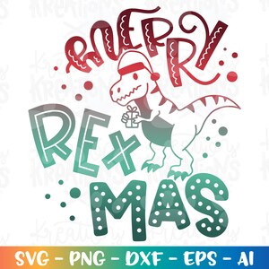 Merry REX-MAS Svg Cute Dinosaur Christmas Svgchristmas T-rex Dinosaur ...