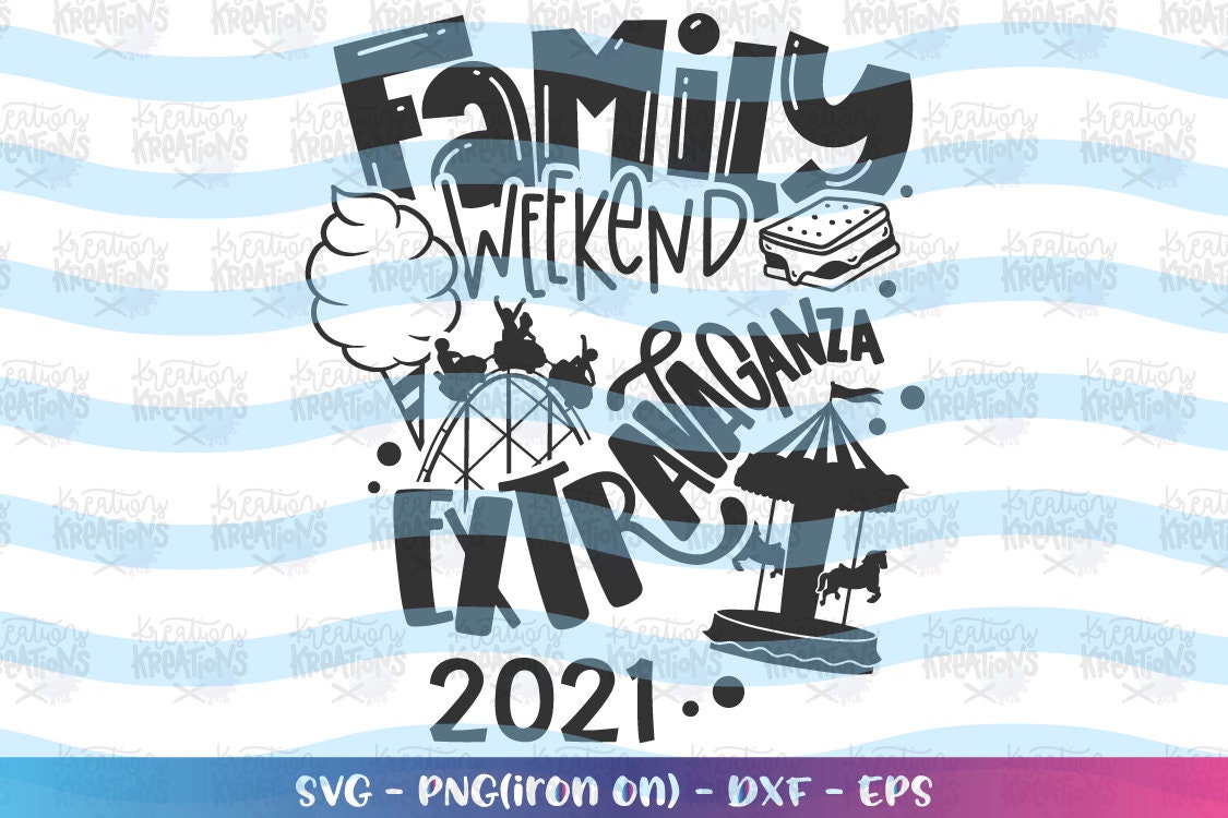 Family Weekend SVG Theme Park Rollercoaster Cotton Candy Rides | Etsy