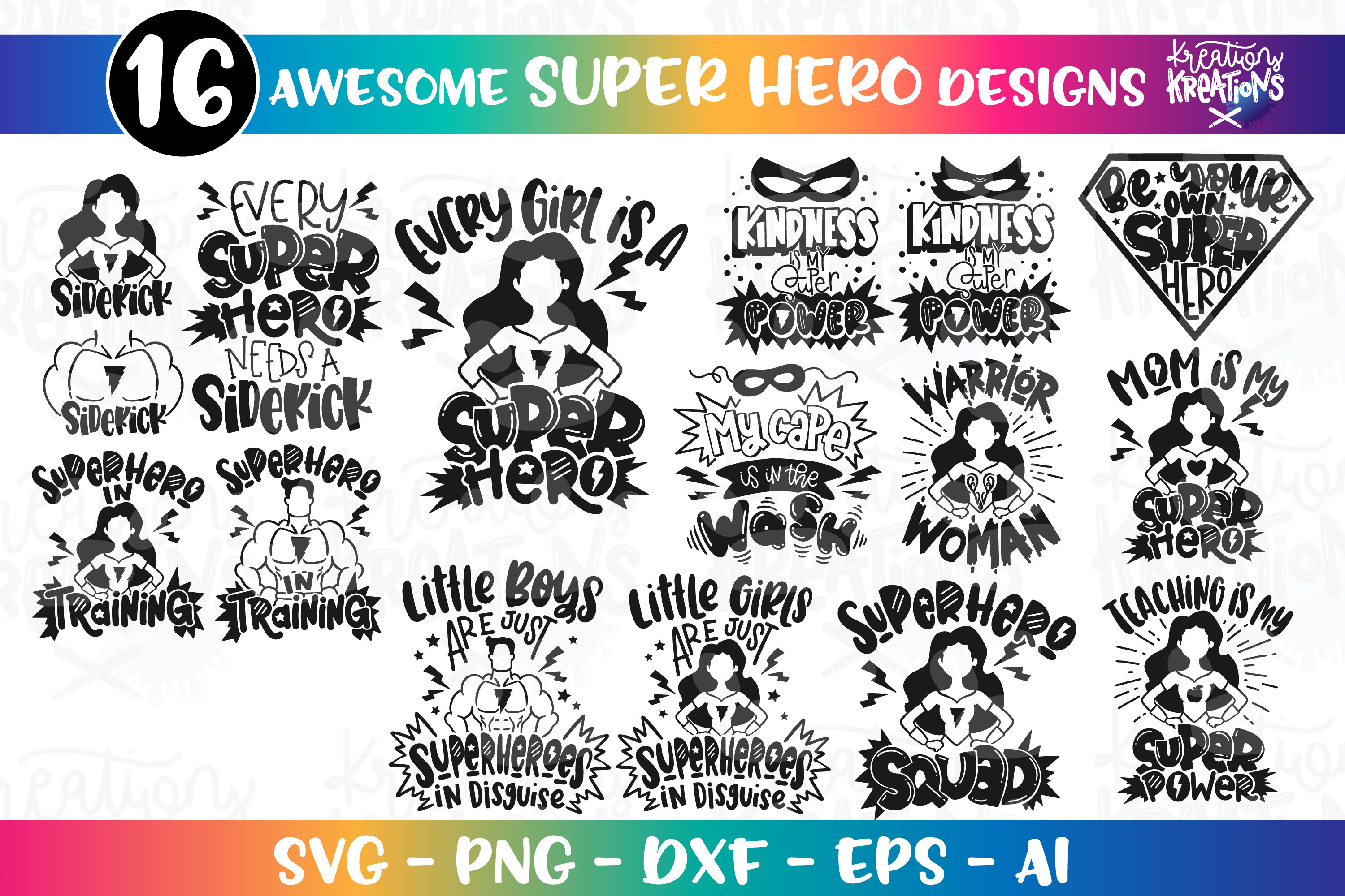 Super Hero Bundle SVG 16 Superhero Quotes Sayings Iron on - Etsy