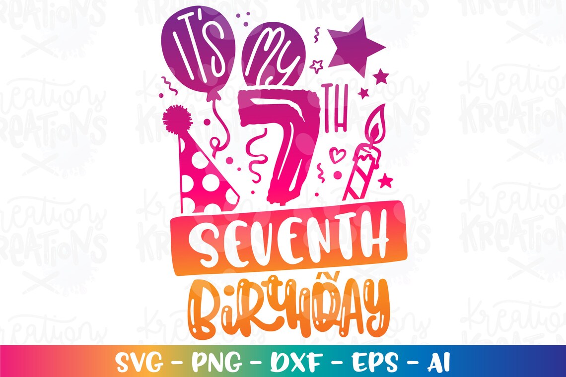 It's My 7th Seventh Birthday Svg Stay Home Birthday - Etsy