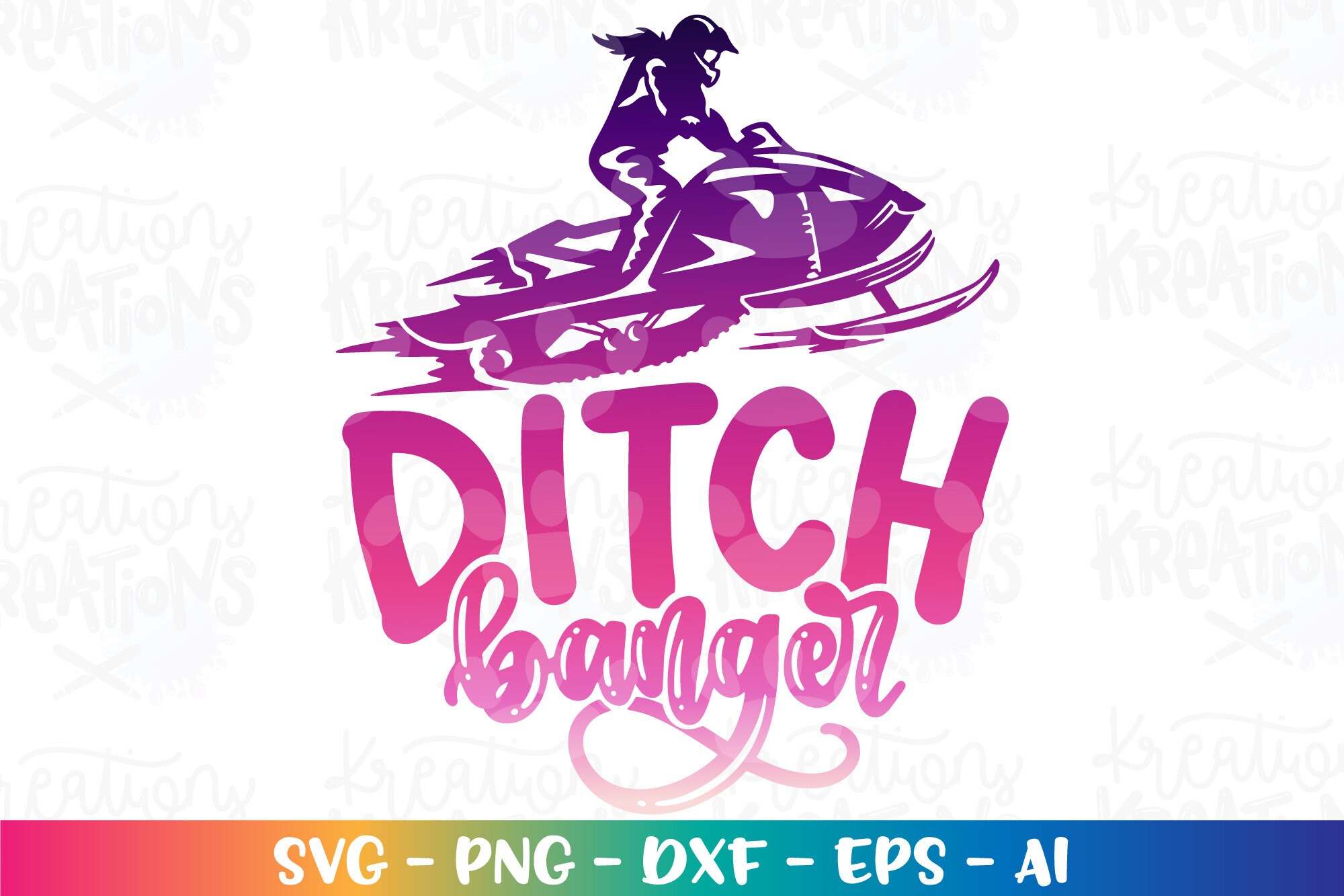 Ditch Banger Svg Clipart Snow Mobile Girl Winter Svg - Etsy
