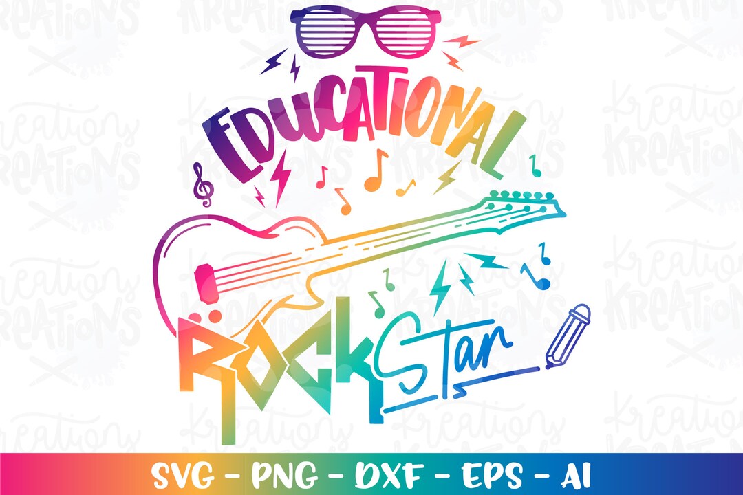 Teacher Svg Educational Rockstar SVG Teacher Rocks Quotes Svg Teacher ...
