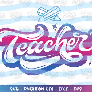 Teacher SVG Hand Drawn SVG Hand Lettered teacher design print | Etsy