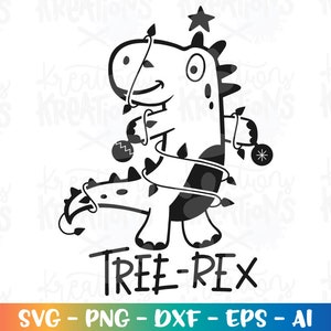 Tree-rex SVG Cute Dinosaur Christmas Tree Svg Dinosaur Iron on Print ...