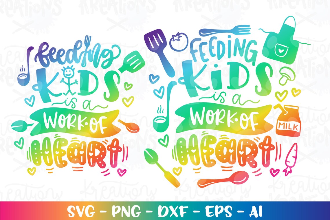 Lunch Lady SVG Feeding Kids is a Work of Heart Svg Cafeteria - Etsy