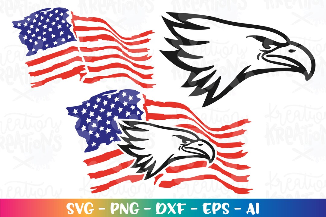 Eagle Head Svg American Flag Distress 4th of July American Eagle USA ...