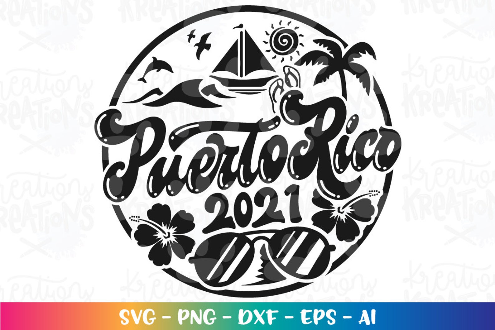 Puerto Rico svg Summer Beach emblem svg family friends print | Etsy