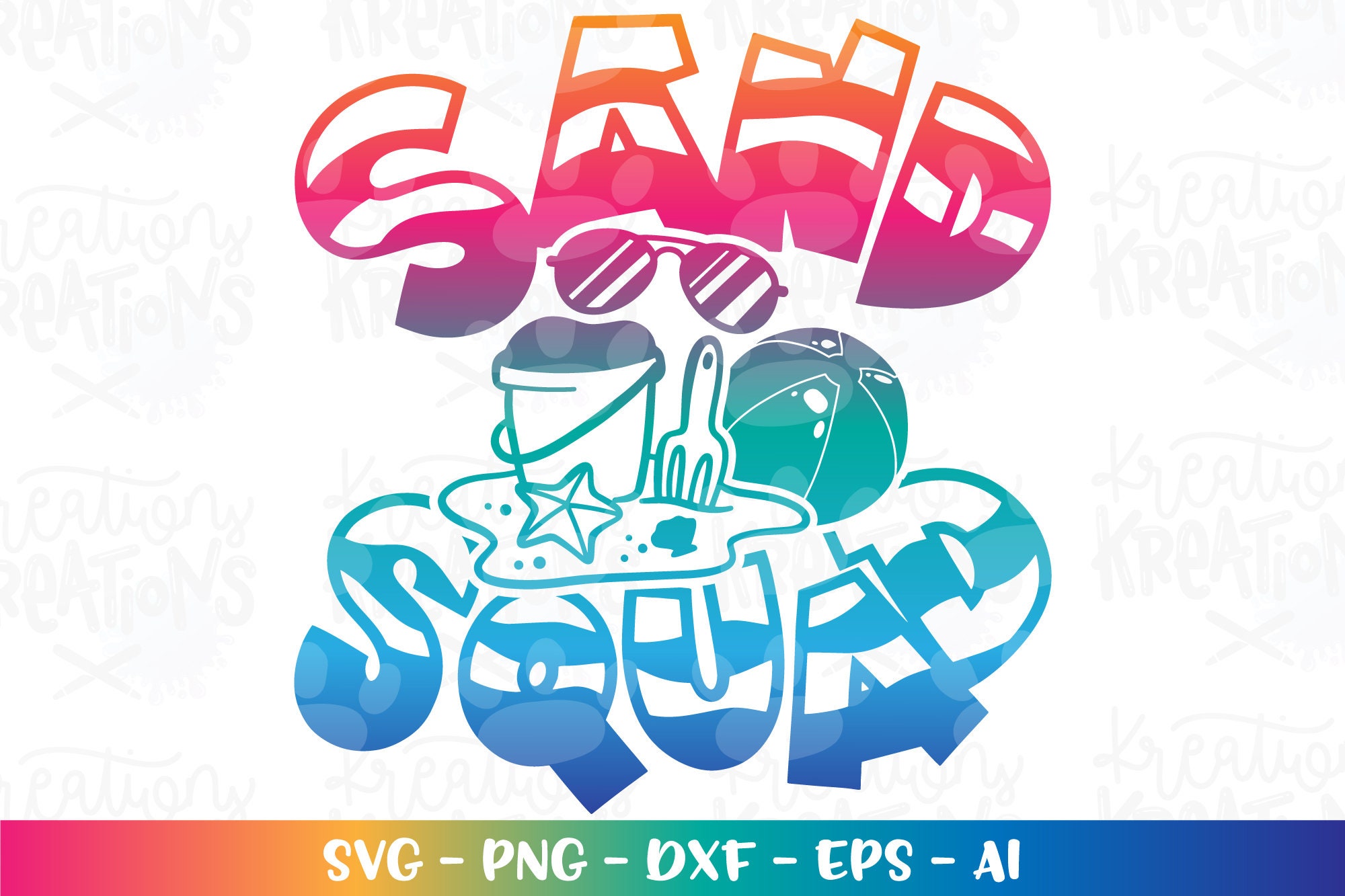 Sand Squad Svg Sand Beach Summer Cute Girl Boy Beach Kids - Etsy