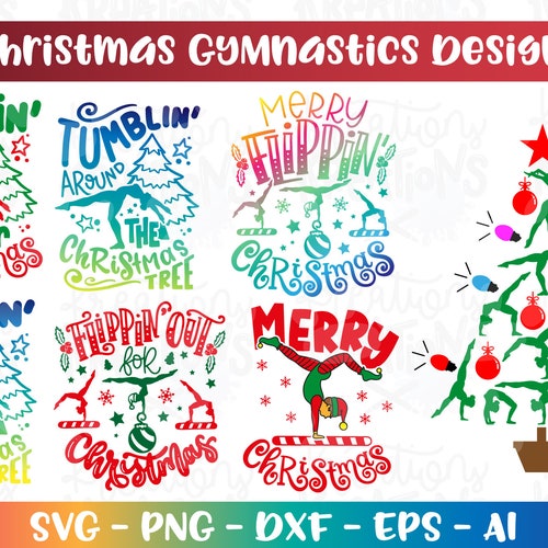 Flippin' Out for Christmas SVG Gymnastics Santa Elf Print - Etsy