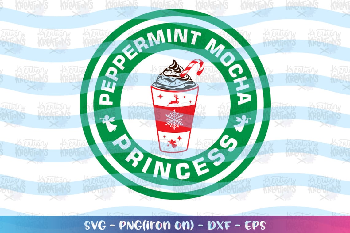 Peppermint Mocha Princess Svg Coffee Emblem Clipart Print - Etsy