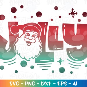 Santa Clipart Svg JOLLY Svg Christmas Svg Hand Lettered Printable Iron ...