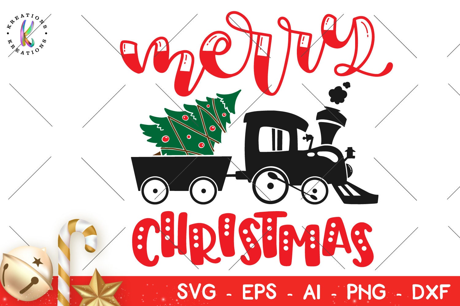 Train Christmas Tree Svg Christmas Tree Svg Cute Train Kids | Etsy