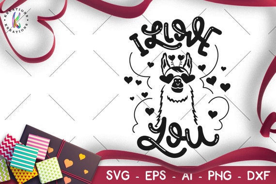 I LLOVE You SVG hand drawn svg Llama Love Valentines Day svg | Etsy