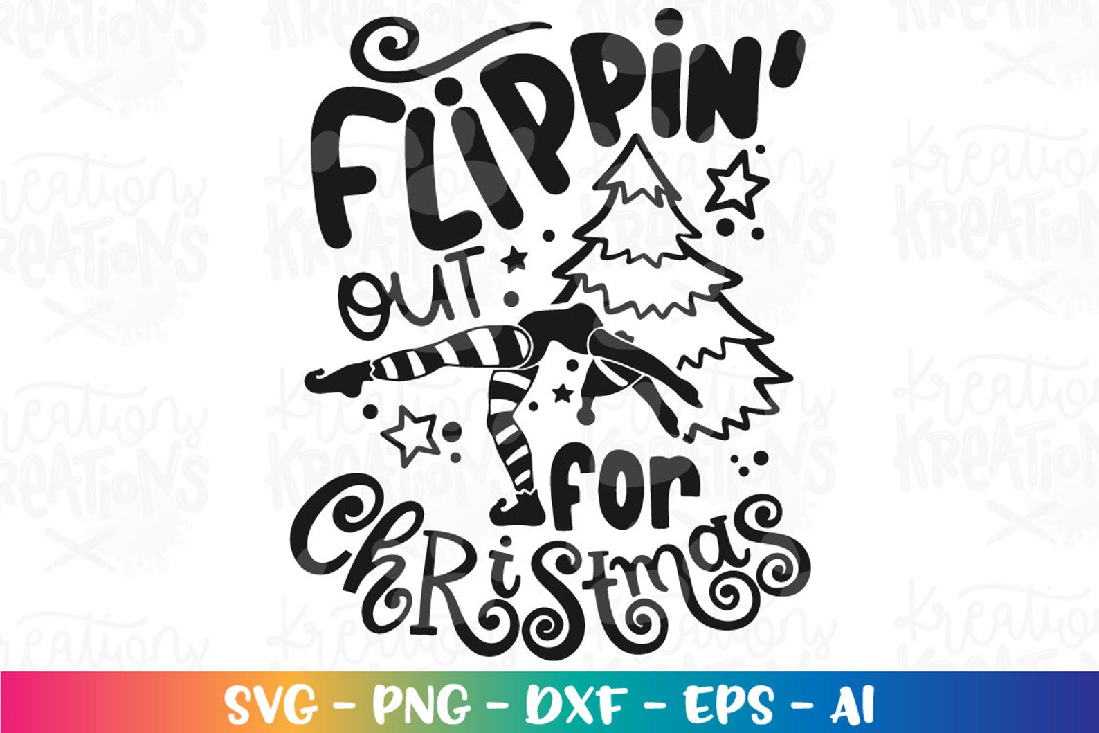 Christmas Gymnastics Bundle SVG 7 Designs Santa Elf Print Iron on Color ...