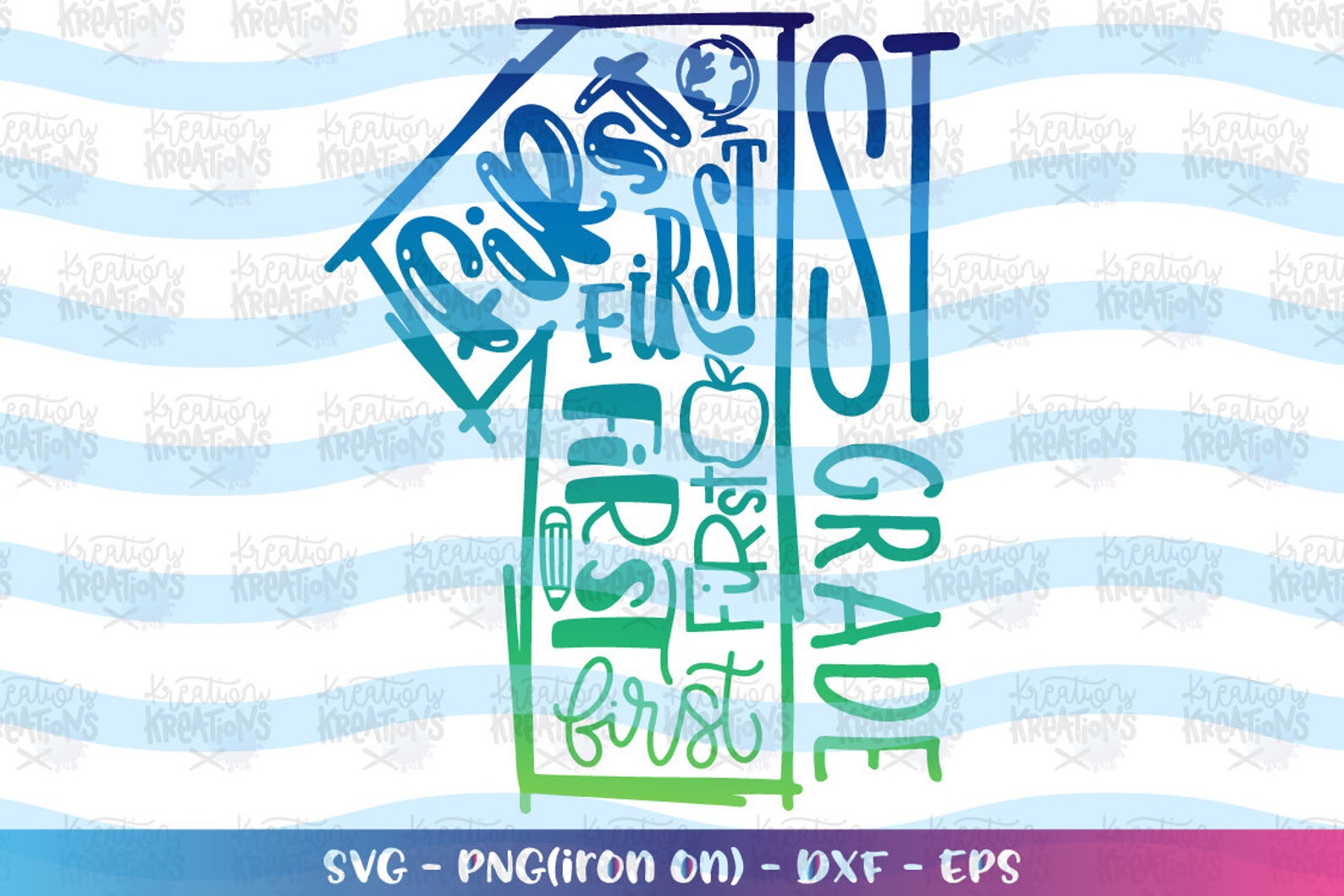 Back to School Svg First Grade Svg Hand Lettered Hand Drawn | Etsy