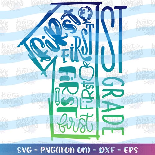 Back to School Svg First Grade Svg Hand Lettered Hand Drawn | Etsy
