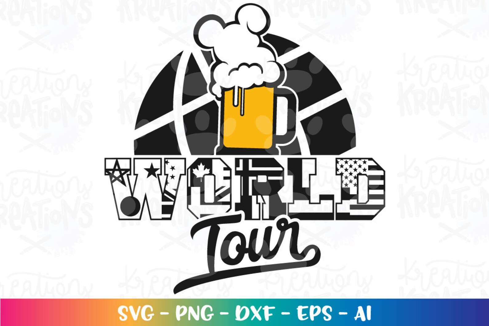 Beer World Tour SVG Food and Wine SVG Drinking Cut Cuttable Cutting ...