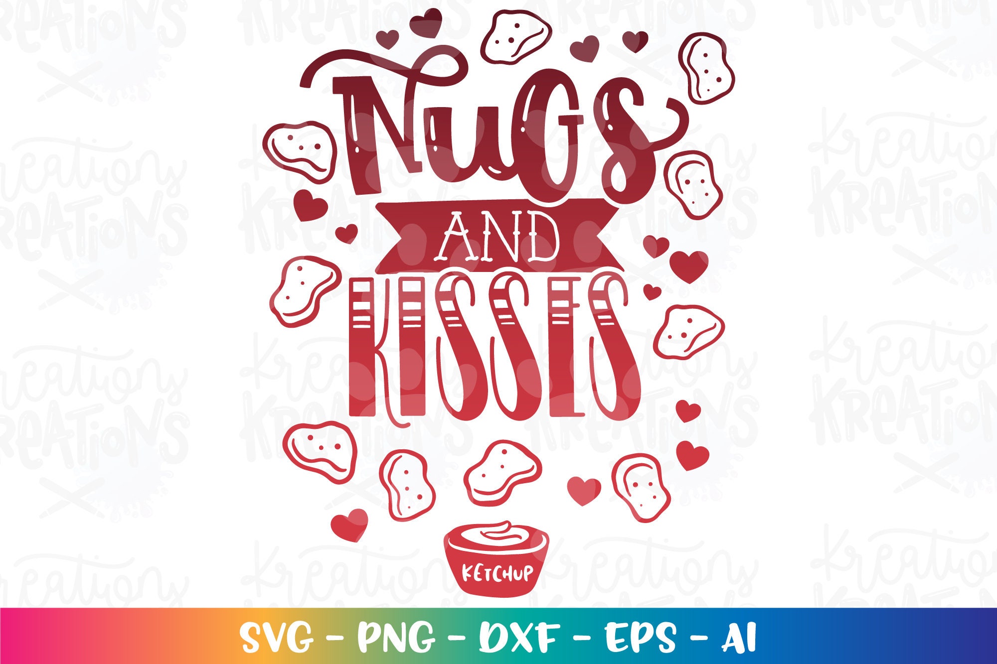 Nugs and Kisses Svg Chicken Nuggets Funny Love Valentine's - Etsy