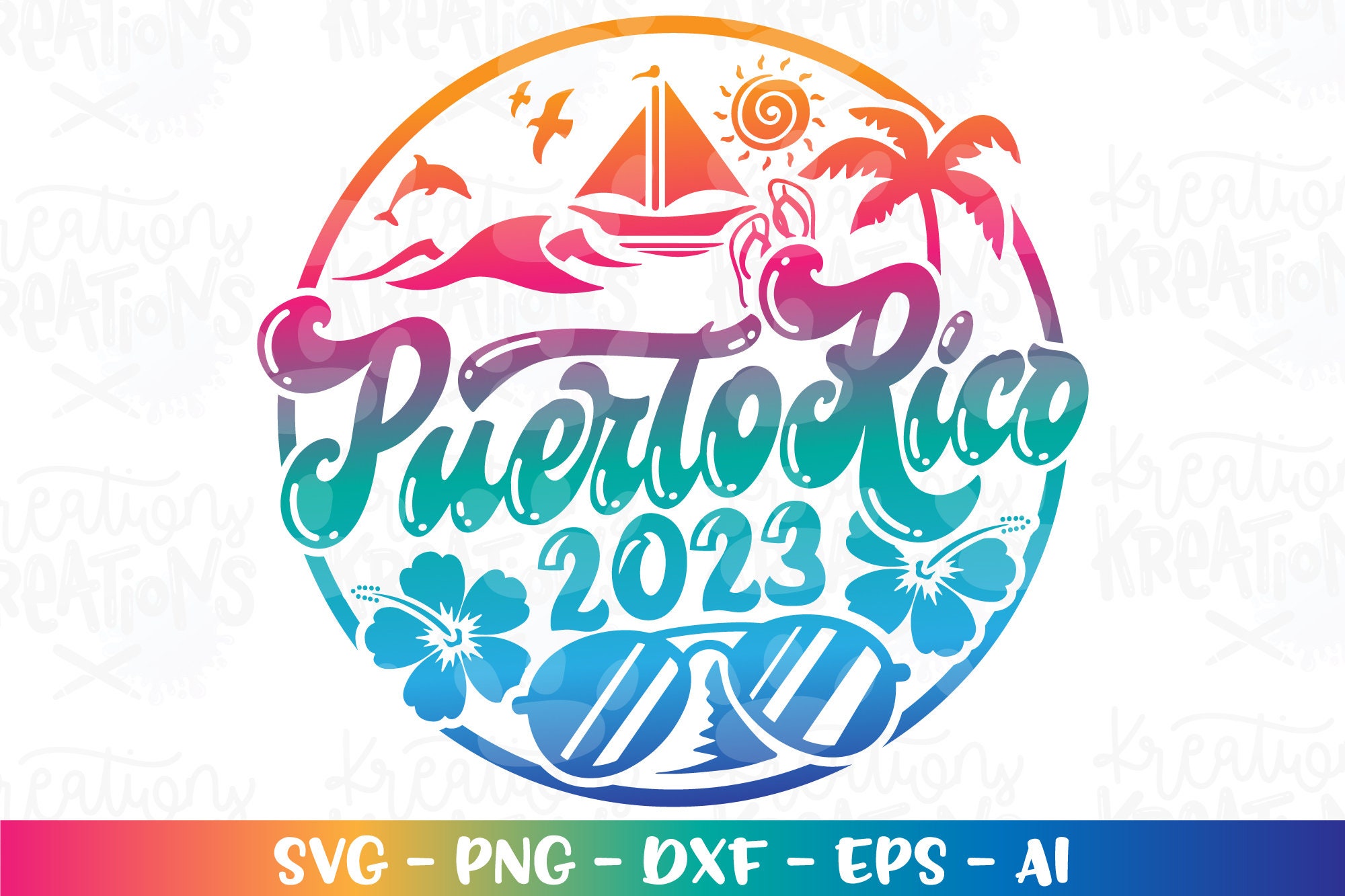 Puerto Rico Svg Summer Beach Emblem Svg Family Friends Print - Etsy