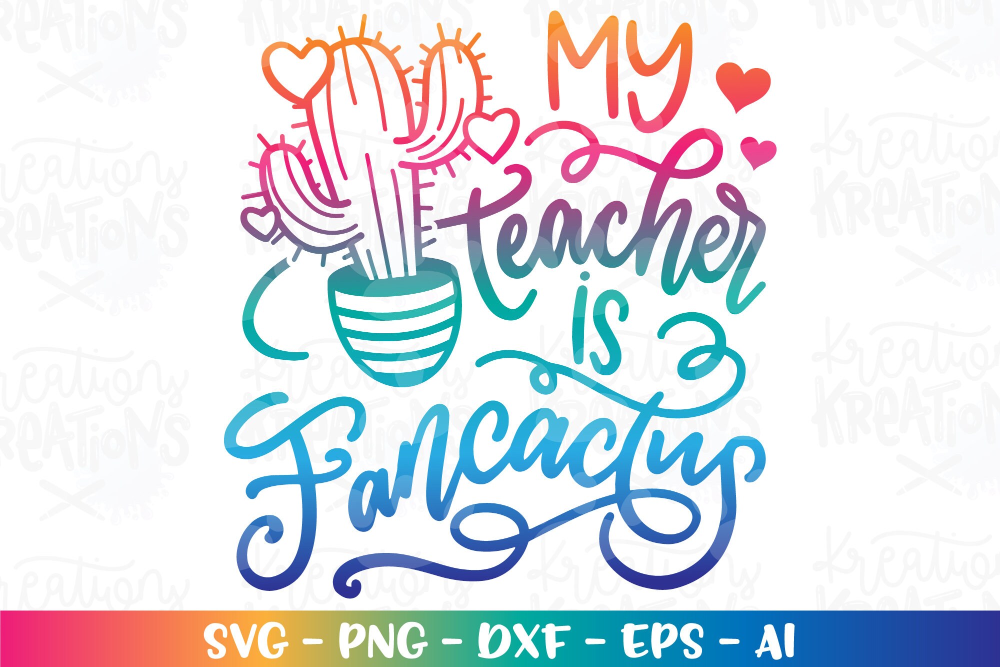 Teacher SVG My Teacher is Fancactus SVG Cactus Svg Teacher Quote Hand ...
