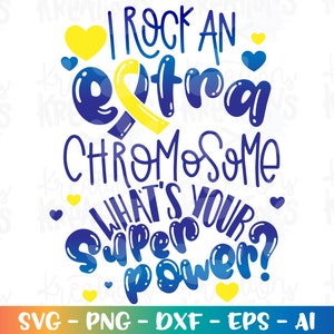 Down Syndrome Awareness Ribbon SVG I Rock an Extra Chromosome | Etsy