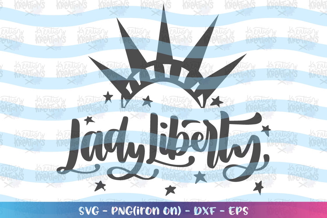 Lady Liberty svg statue of liberty hand drawn lettering svg | Etsy