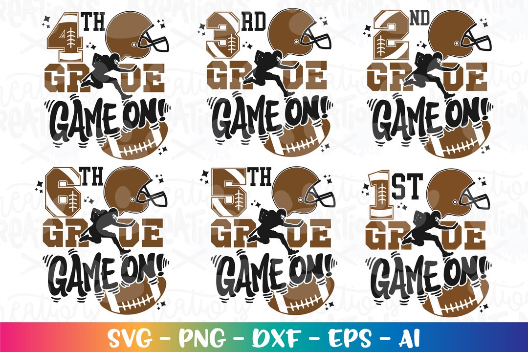 Back to School Bundle SVG Football Game On! 1st-6th Grade First Day of ...