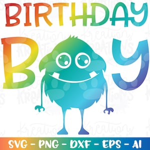 Monster SVG Birthday Boy Monsters Svg Cute Monster Iron on Print Cut ...