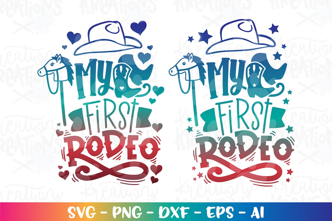 Birthday Rodeo Theme SVG One My First Rodeo Girl Boy Horse Stick ...