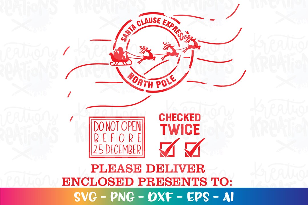Santa Clause Express Delivery Svg North Pole Print Decal Svg Christmas ...