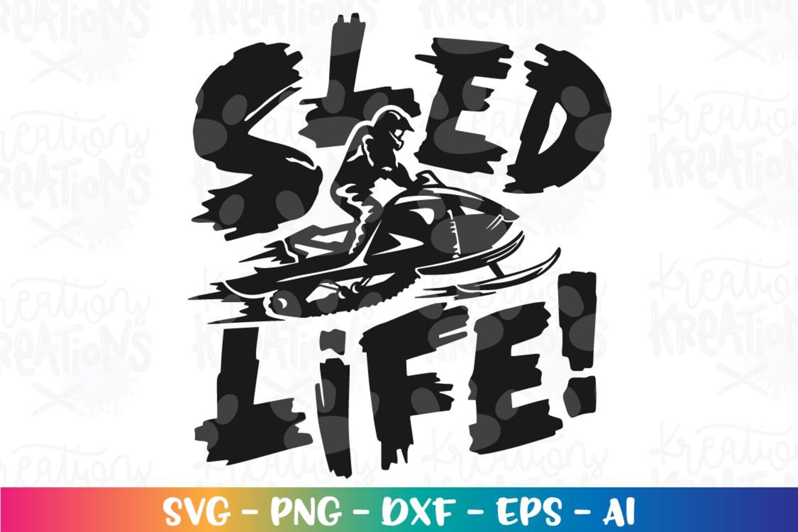 Sled Life! SVG Clipart Snow Mobile BOY Girl Winter Svg Snowmobile ...