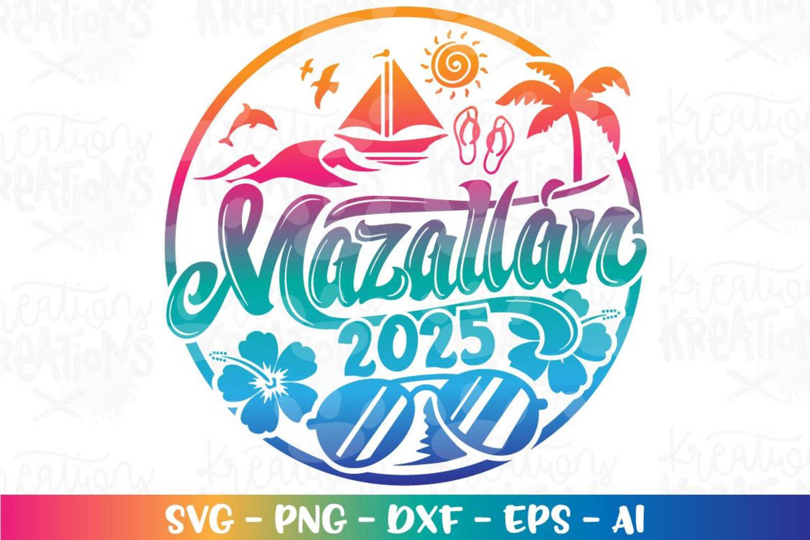 Mazatlan Beach Svg Mexico Summer Beach Emblem Svg Hand Drawn Print ...