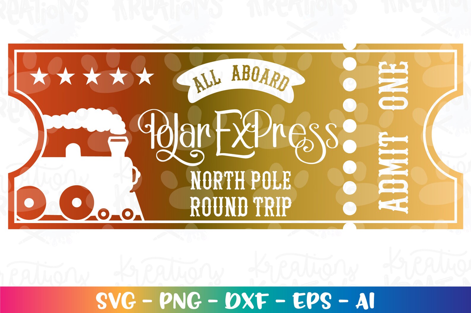 Polar Express Bundle Train Ticket Template SVG Christmas Train Custom ...