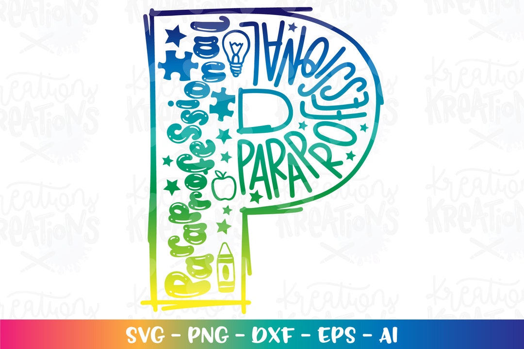 Back to School Svg Paraprofessional PARA Teacher Special Kids Girl Boy ...
