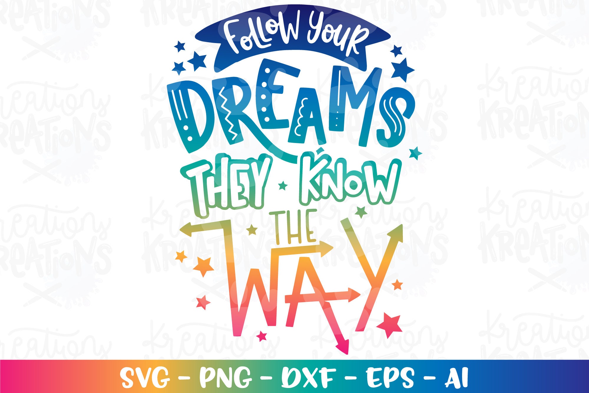 Follow Your Dreams They Know the Way SVG Hand Drawn Svg - Etsy