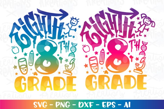 Back to School Svg 8th Grade Eighth Grade Svg Graffiti Color - Etsy