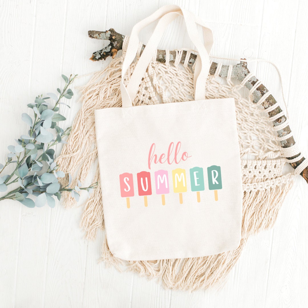Summer Vibes Canvas Tote Bag. Hello Summer - Etsy