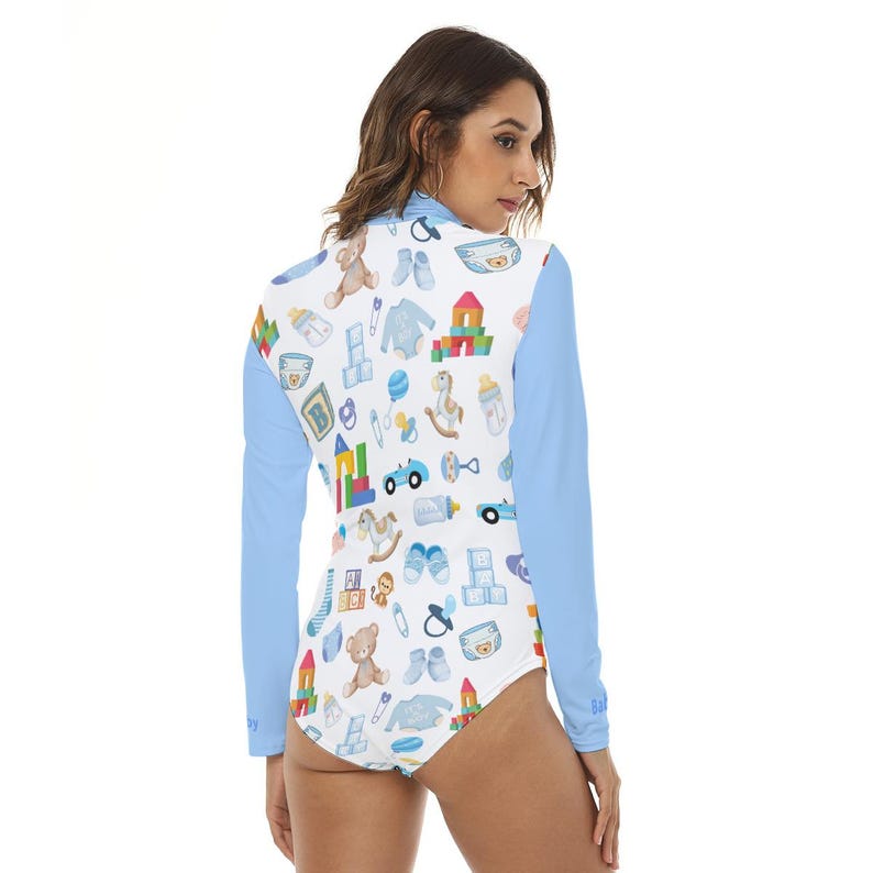 ABDL Bodysuit With Elephant and Toys Stretchy Turtleneck Long Sleeve ...