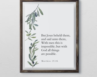 Matthew 19 26 - Etsy
